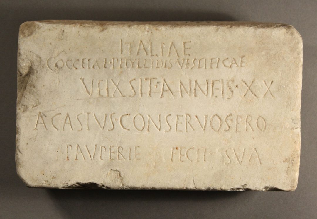 A ‘Homemade’ Grave Inscription of a Slave (Rome, 1st century AD ...